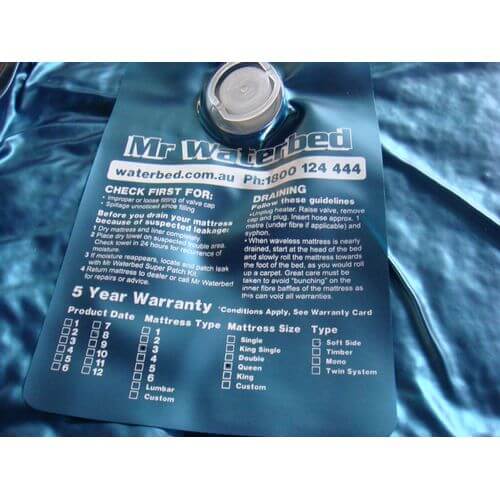 Mr Waterbed Duet Soft Sided Bladder, 5 year warranty, Reinforced seams